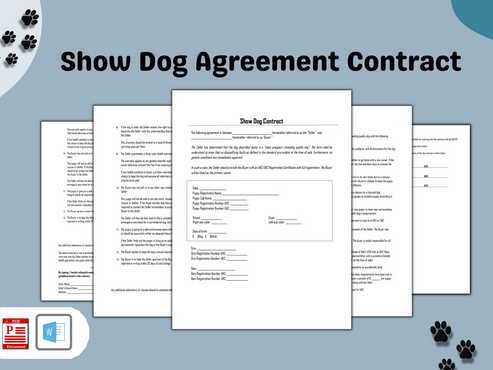 Show Dog Contract | Co-ownership Contract | Editable in Word Document ...